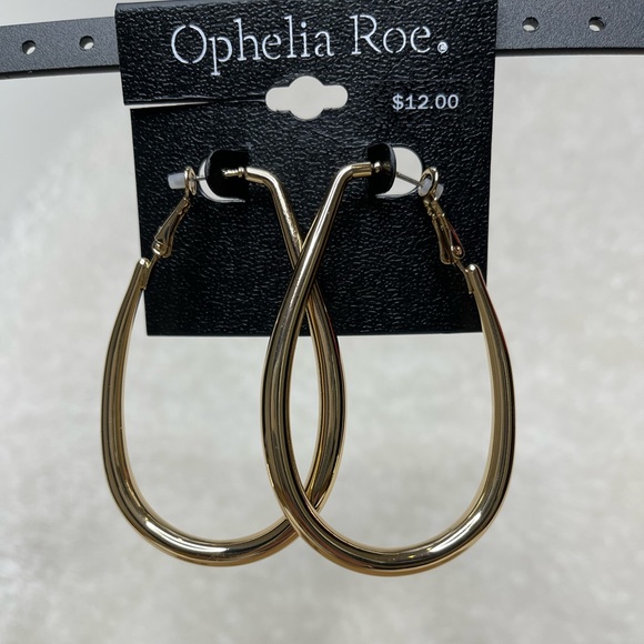 Ophelia Roe | Jewelry | Nwt Ophelia Roe Large Gold Tone Oblong Hoops ...